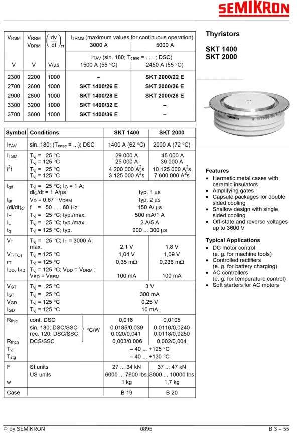 SKT-1400,2000 | Semikron de México, S.A. de C.V.
